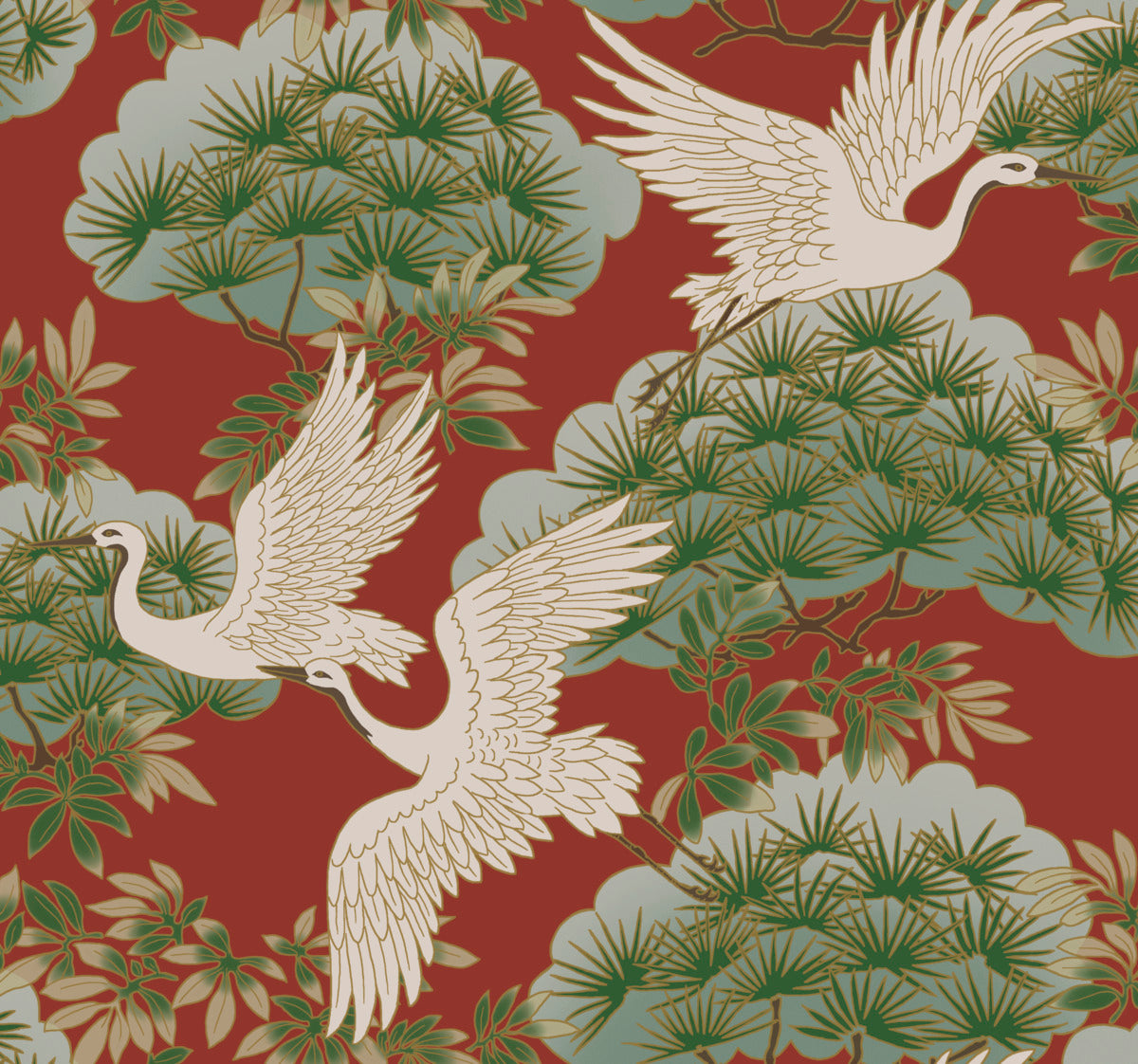 Sprig and Heron Wallpaper – D. Marie Interiors