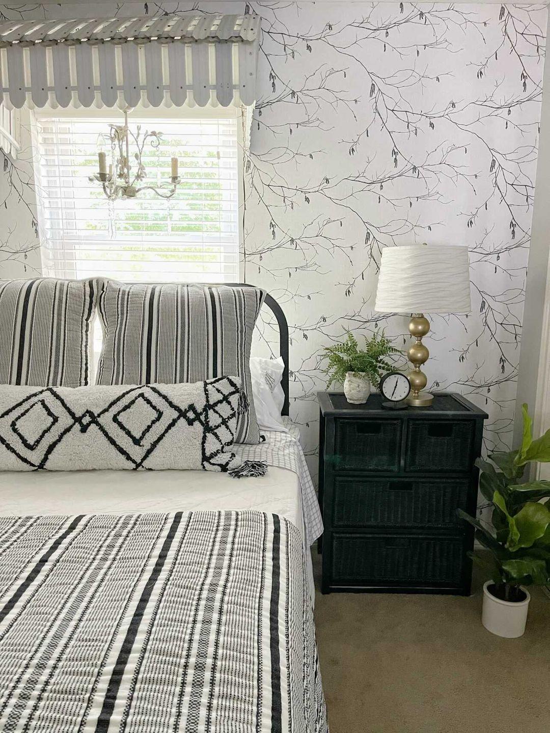 Winter Branches Black and White Wallpaper – D. Marie Interiors